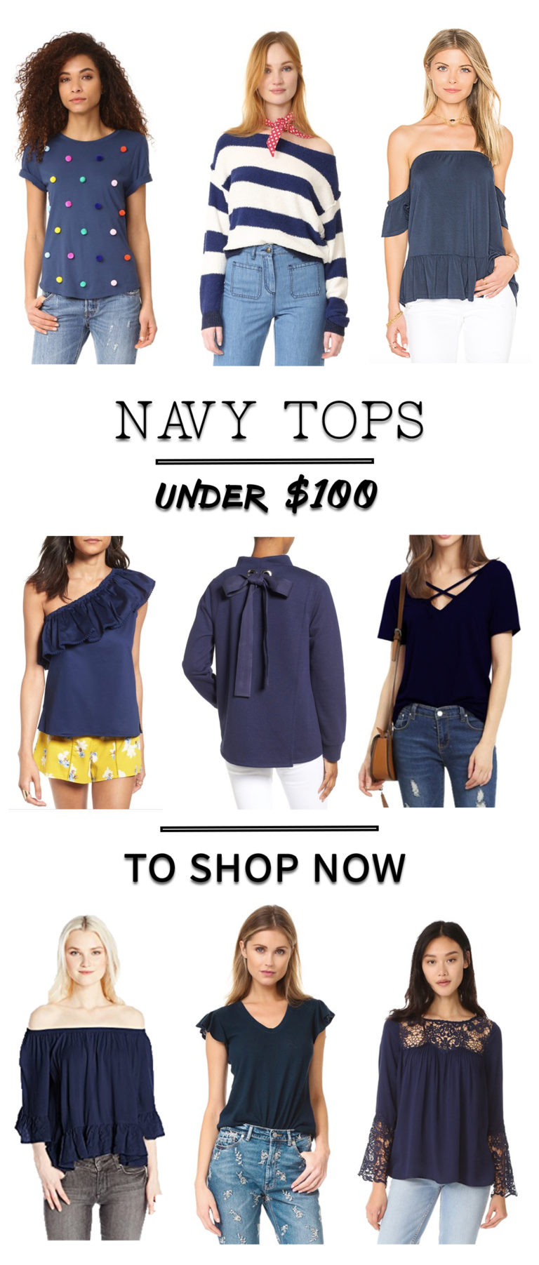 10 Navy Tops For Spring Under $100 - Katie's Bliss