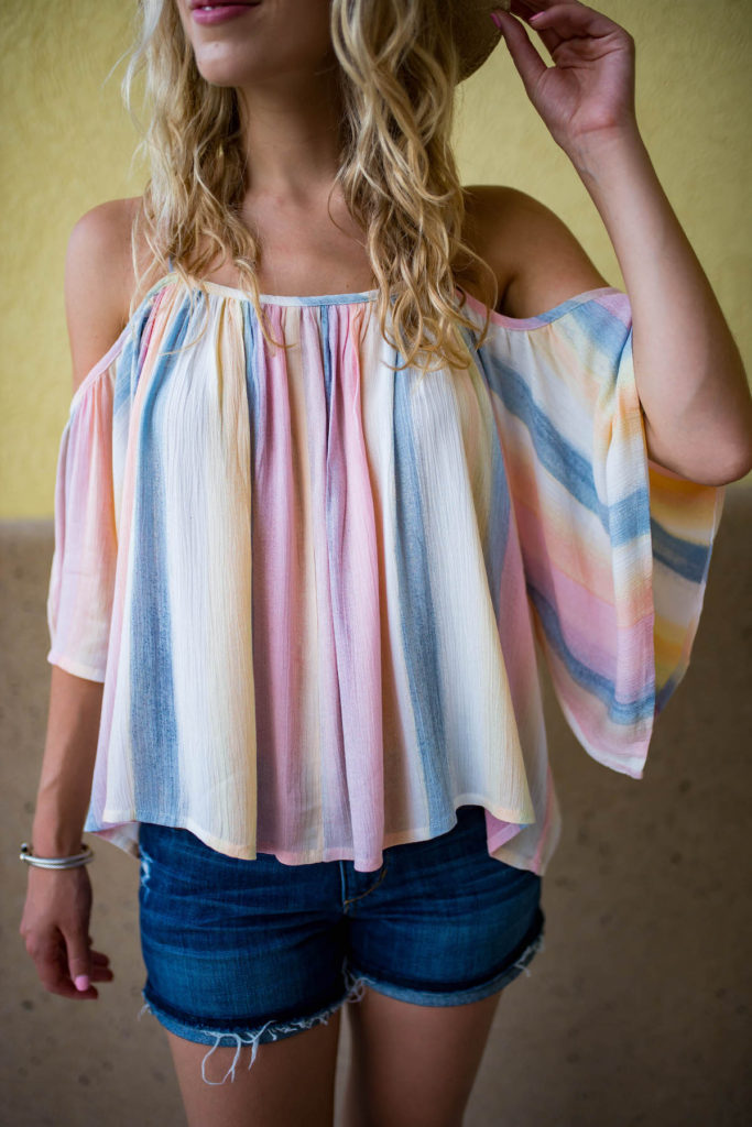 Colorful Cold Shoulder Top - Katie's Bliss