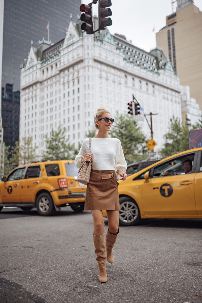 How To Style Short Skirts For Fall Weather - Katie's Bliss