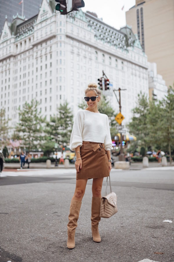How To Style Short Skirts For Fall Weather - Katie's Bliss