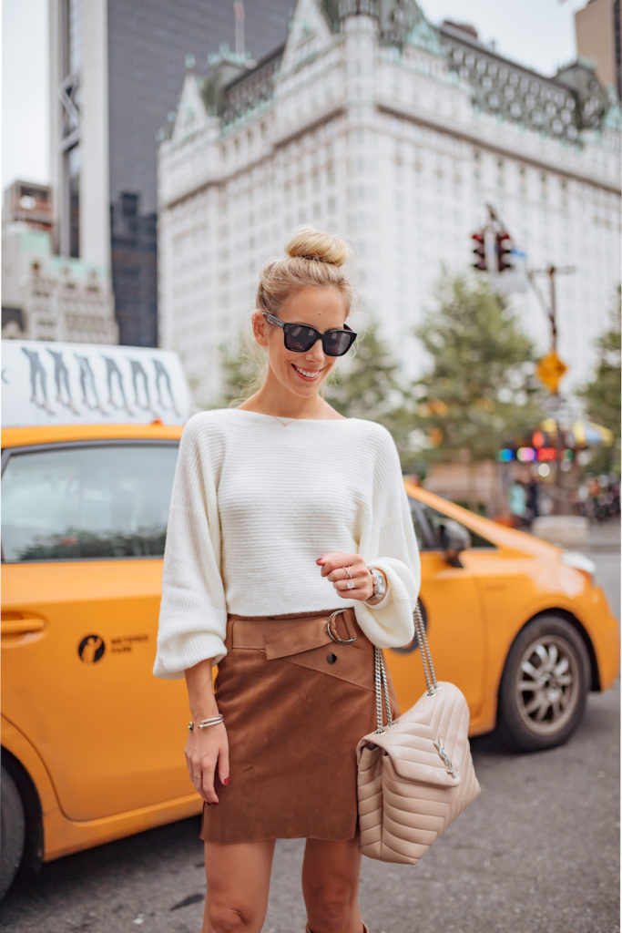 How To Style Short Skirts For Fall Weather - Katie's Bliss